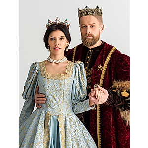 2 Pieces Baroque Crown King and Queen Crown Set for Men Women Black Rhinestone Crystal Queen Tiaras Royal Costume Crown Headwear for Prom Wedding Cosplay Homecoming Prom Christmas Party Decorations