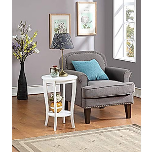 Convenience Concepts American Heritage Round End Table, White