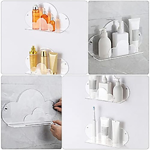 Zerodeko Clear Acrylic Cloud Shelves Wall Mounted Could Shape Wall Shelf Porch Entryway Floating Shelves Bookshelf Rack Wall Decoration (Transparent)