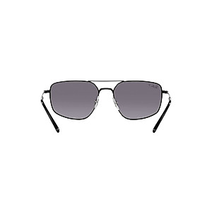 Ray-Ban Rb3666 Rectangular Sunglasses, Black/Grey Mirrored Gradient Polarized, 56 mm