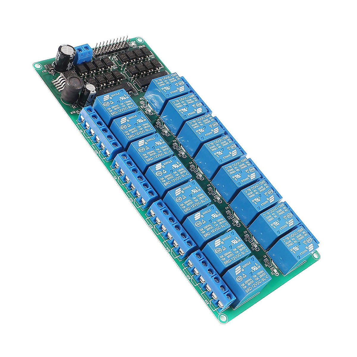 AITRIP 2 Pack 16 Channel 12V Relay Module with Optocoupler LED LM2576 Power Low Level Trigger Expansion Board for Raspberry Pi Arduino DIY Kit PiC ARM AVR