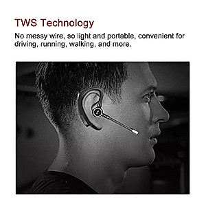 V8s Bluetooth Headset Car Wireless Earpiece Handsfree 120H Standby Time Business Style Bluetooth Earpiece Headphone Clear Voice Capture in-Ear Wireless Earbuds for Cellphone