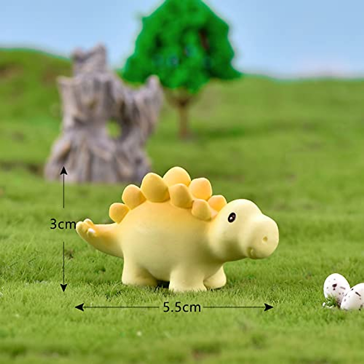 Tonnier 4pcs Resin Mini Dinosaur, Micro Landscape, Plant Pots, Fairy Garden Supplies, Fairy Garden Animals for Fairy Garden, Bonsai Craft Decor Miniature Figurines, Fairy Garden Accessories