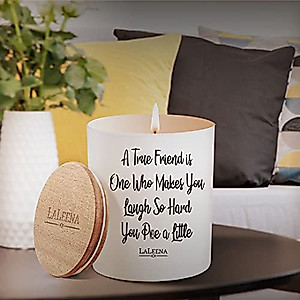 LaLeena Friendship Candle Presents for Friends - Scented Candle - Funny Candles for Home - Birthday Presents for Friends (Large 14 oz) (Laugh So Hard Pee a Little, Vanilla)