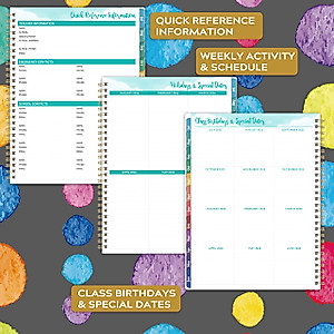 2023 Planner – Weekly and Monthly Planner 2023, Jan 2023 – Dec 2023, 2023 Weekly Monthly Planner with Monthly Tab, 8.46" x 6.37", Twin-Wire Binding, Thick Paper, Back Pocket, Elastic Closure - Black Pattern