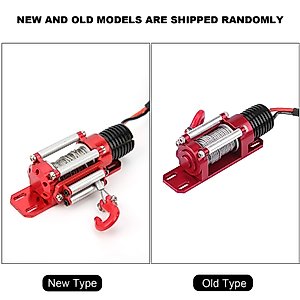 RC Winch, 1/10 Scale RC Metal Steel RC Crawler Winch RC Model Vehicle Winch with Remote Controller for Traxxas HSP Redcat Axial SCX10 D90 HPI 1:10 RC Crawler Climbing Cars