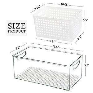 JOOFLI Bins/Baskets Organizers and Storage - 8 Pack Plastic Organization for Organizing Pantry Kitchen Bathroom and More