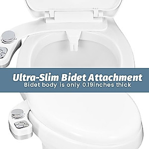 Ultra-Thin 3-Function Bidet Toilet Seat Attachment White