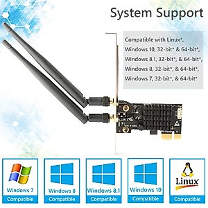 Ubit AC1200 PCIe WiFi Card for PC with BT 4.2 | Dual Band Wireless Network Adapter WiFi Card with Heat Sink Technology | for Gaming, Browsing, Streaming etc