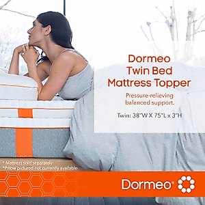 Dormeo Twin Mattress Topper and Premium Waterproof Mattress Protector Bundle