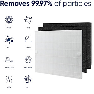 Allisfresh AP-0512NH True HEPA Replacement Filter Compatible with Coway Airmega AP-0512NH Air Purifier, 2 x HEPA Filter and 4 x Carbon Filters