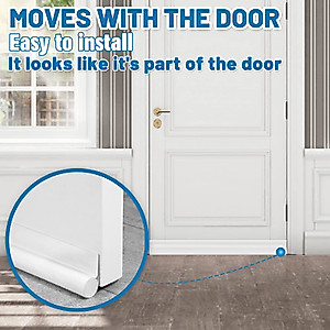 MAXTID Under Door Draft Stoppers 36 Inch White Door Draft Blocker Draft Stoppers for Bottom of Doors Seal Gap Reduce Wind/Breeze, Cold Air, Dust, Smoke, Door Seal Strips Sweeps