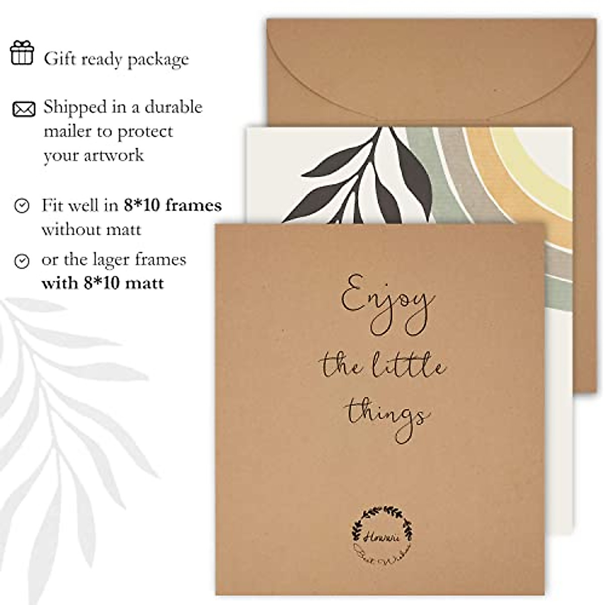 Howwii Boho Wall Art for Bedroom, Minimalist Boho Wall Decor Bathroom, Abstract Botanical Geometric Neutral Office Room Decor, Mid Century Modern Aesthetic Wall Art, Set of 6, 8"x10" Unframed