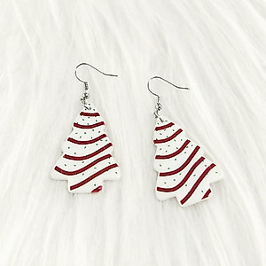 Christmas Earrings Gingerbread Christmas Tree Dangle Drop Earrings Acrylic Cute Funny Earrings For Women Fashion Holiday Xmas Party Jewelry Gift （Christmas Tree）