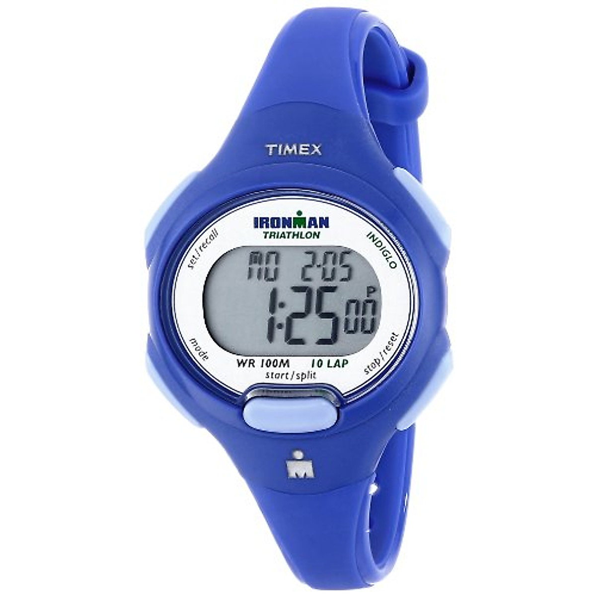 Timex Women's T5K784 Ironman Essential 10 Mid-Size Orient Blue Resin Strap Watch