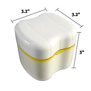 Kdgtebo Gus Craft Handy Denture Box Storage for Dental Care, Easy to Open, Store and Retrieve. (Golden Lily)