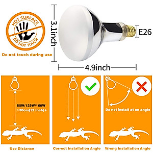 LUCKY HERP 80 Watt UVA+UVB Vapor Heat Lamp Bulb, High Intensity Self-Ballasted Heat Basking Lamp/Bulb/Light for Reptile and Amphibian, Sun Lamp for Bearded Dragon Lizard Turtle