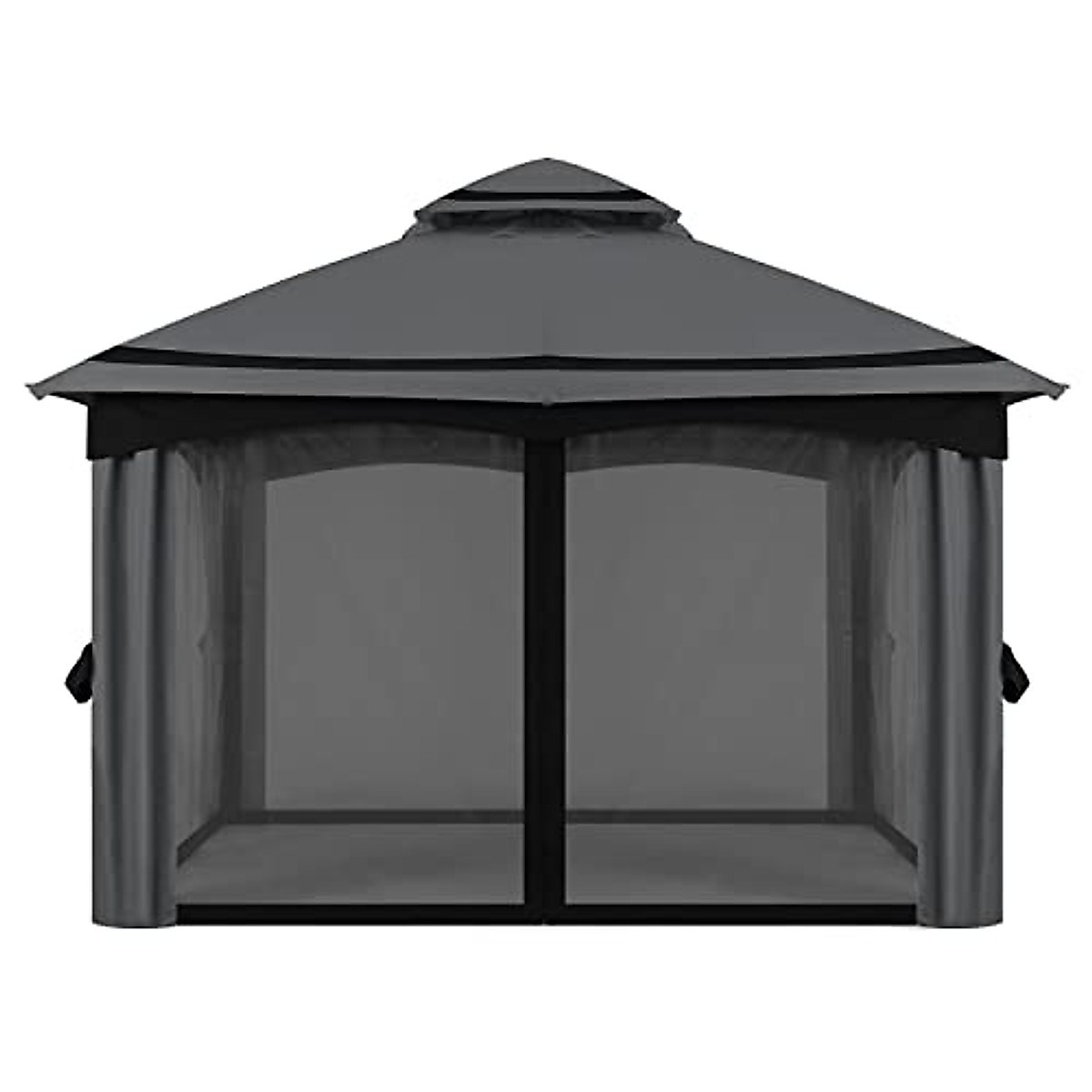 MASTERCANOPY 10x10FT Outdoor Patio Gazebo with Mosquito Netting for Backyard, Patio, Garden Dark Grey