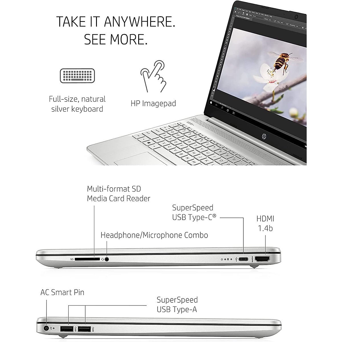 HP 15.6" Laptop, Intel Core i5-1135G7 Processor, Intel Iris Xe Graphics, 15.6" FHD Anti-Glare Display, Online Meeting Ready, HDMI, Wi-Fi and Bluetooth, Windows 11 Home(16GB RAM | 1TB SSD) (Renewed)