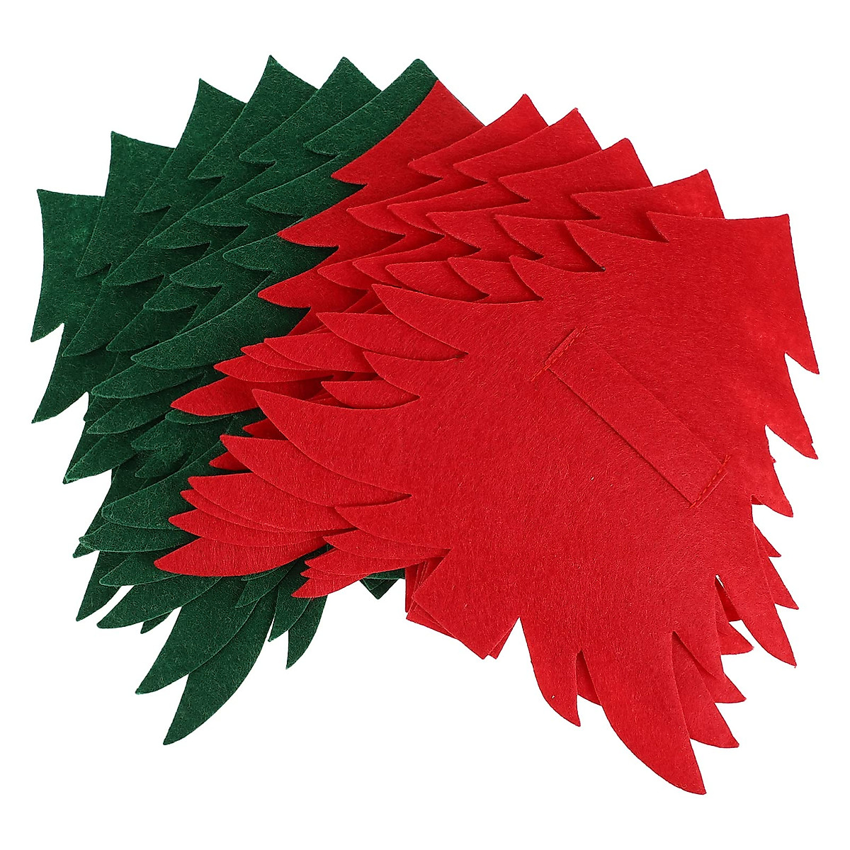 Amosfun 12pcs Christmas Tableware Holders Knifes Forks Bag Christmas Tree Silverware Pouch Pockets Christmas Centerpieces Table Decorations Xmas Holiday Party Supplies Favors