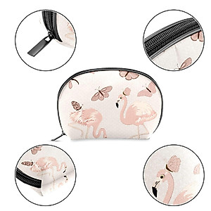 TBOUOBT Cosmetic Travel Bags, Makeup Case, Makeup Bag for Toiletries, Flamingo Butterfly Vintage Animal