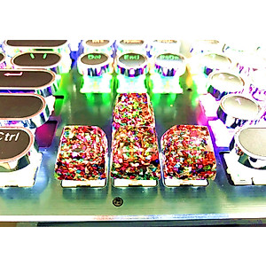 Handmade DSA Shinning Gem Resin Sequined Keycap OEM Profile for Cherry MX RGB Switch Gaming Mechanical Keyboards