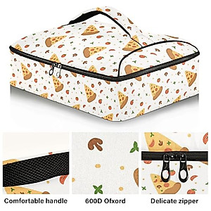Kcldeci Insulated Thermal Food Carrier Insulated Casserole Carrier for Hot or Cold Food,Pizza Slice Tomatoes Insulated Tote Bag for Potluck Cookouts Parties Picnic,Lasagna Lugger
