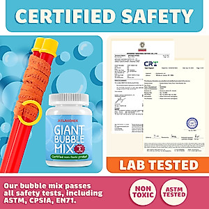 Atlasonix Giant Bubble Wand, Giant Bubble Maker, Big Bubble Wand, Large Bubble Wand, Bubble Sticks, Outdoor Toys for Kids, Bubble Kit, Wands & Bubble Mix for Making 2 Gallons of Bubble Solution