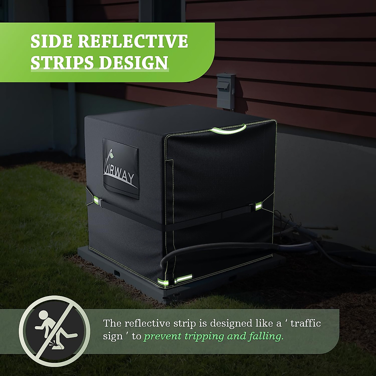 UIRWAY Winter Air Conditioner Covers for Outside Units, Central Air Unit Cover, Heavy Duty 420D Outdoor Waterproof Square AC Defender, Universal AC Unit Condenser Covers Fits Up to 30"Wx 30"D x32"H