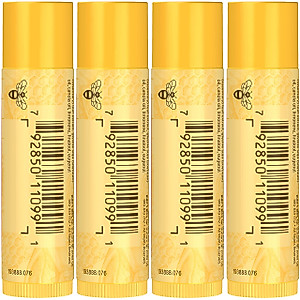 Burt's Bees Lip Balm Easter Basket Stuffers, Moisturizing Lip Care Spring Gift, for All Day Hydration, 100% Natural, Original Beeswax with Vitamin E & Peppermint Oil (4 Pack)