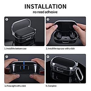 Bose QuietComfort Earbuds Case Cover, Filoto Hard Protective Case for Bose QuietComfort Noise Cancelling Earbuds with Carabiner Keychain Accessories for Men Women (Clear)