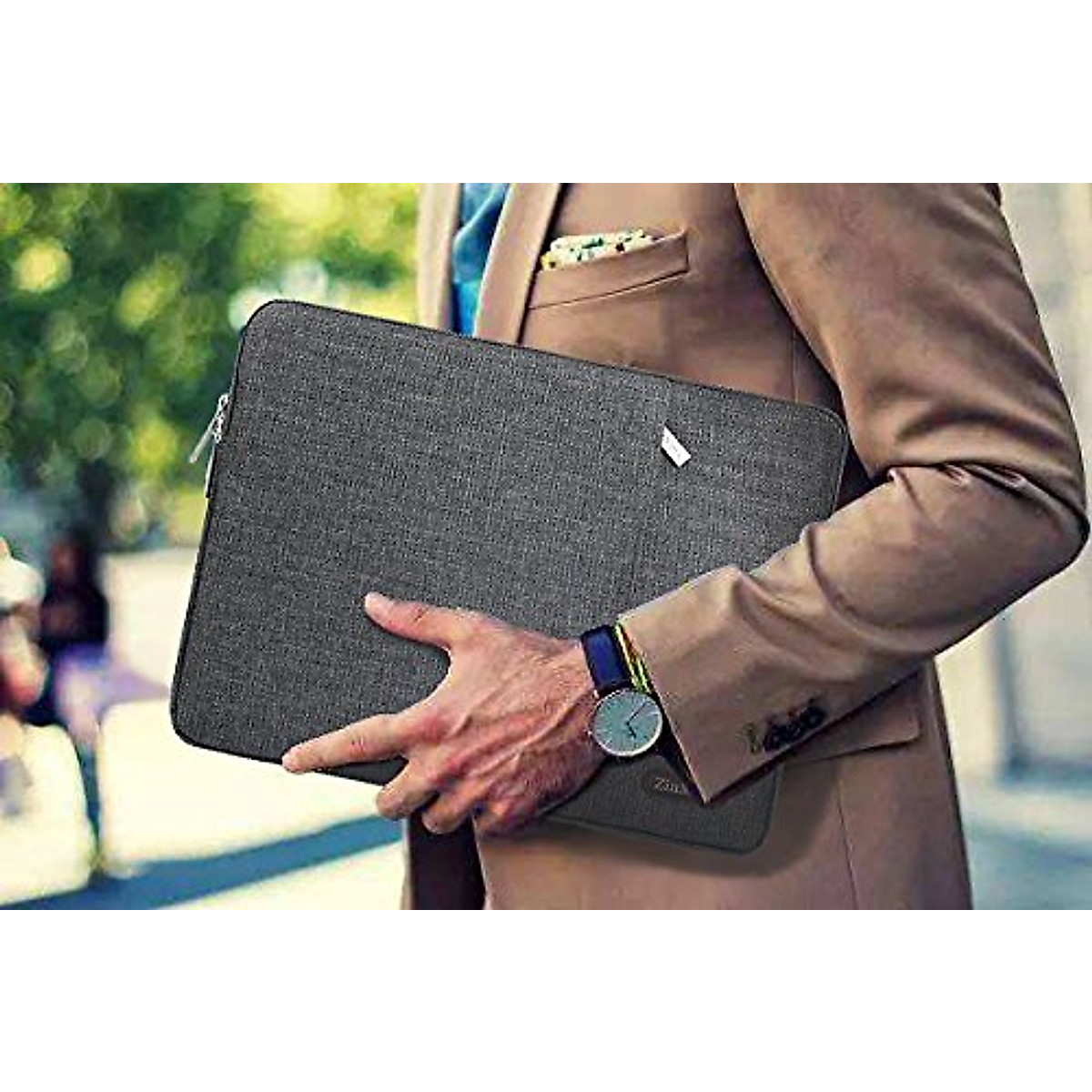 ZinMark Laptop Sleeve 13 Inch Compatible 2019 2018 MacBook Air 13 Inch Retina A1932, 13 Inch MacBook Pro A2159 A1989 A1706 A1708 | XPS 13, Water-Resistant Polyester Notebook Case,Dark Gray