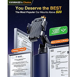 VANMASS [Pro Version Universal Car Phone Mount [Super Suction Cup] Dashboard Phone Holder Stand, Handsfree Windshield Dash Air Vent Phone Holder Car, Compatible with iPhone 13 12 Samsung LG & Truck