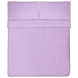 Twin Sheets - Breathable Luxury Sheets with Full Elastic & Secure Corner Straps Built In - 1800 Supreme Collection Extra Soft Deep Pocket Bedding Set, Sheet Set, Twin, Lilac