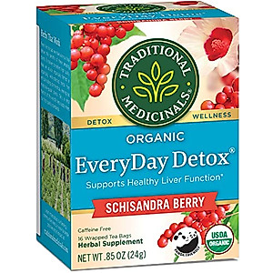 Traditional Medicinals Organic EveryDay Detox Schisandra Berry Detox Tea, 16 Tea Bags (Pack of 2)