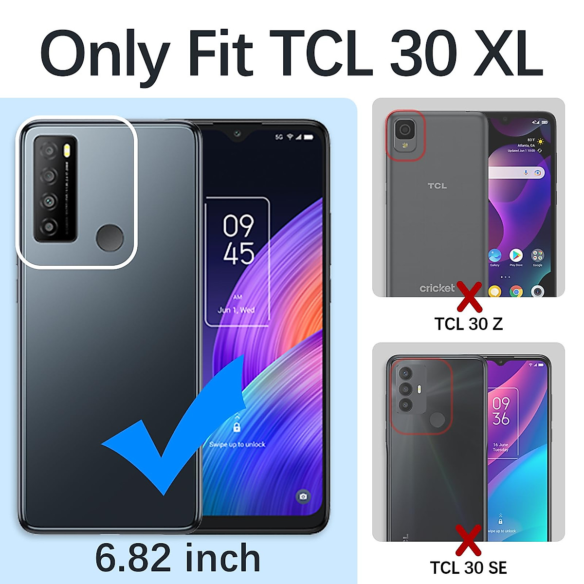 KuDiNi for TCL 30 XL Phone Case, 30XL T701DL Case for Women Glitter Crystal Soft Bling Butterfly Heart Floral Clear Protective Cover with Kickstand+Strap for TCL 30 XL 30XL (Rose Gold)