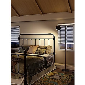 addlon Mid Century Modern Floor Lamp with Remote Control, 63 Inches Adjustable Black Globe Standing Lamp for Living Room,Antique Standing Lamp with Metal Shade for Reading Bedroom Office