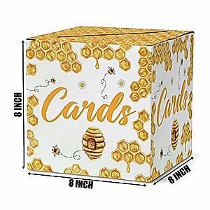 Lesixur 8”Card Box, Bumble Bee Cards Receiving Box, For Birthday, Wedding, Bridal or Baby Shower, Engagement, Retirements, Graduation, Money Box Holder, Party Favor, Decorations, 1 pte (Cabox010