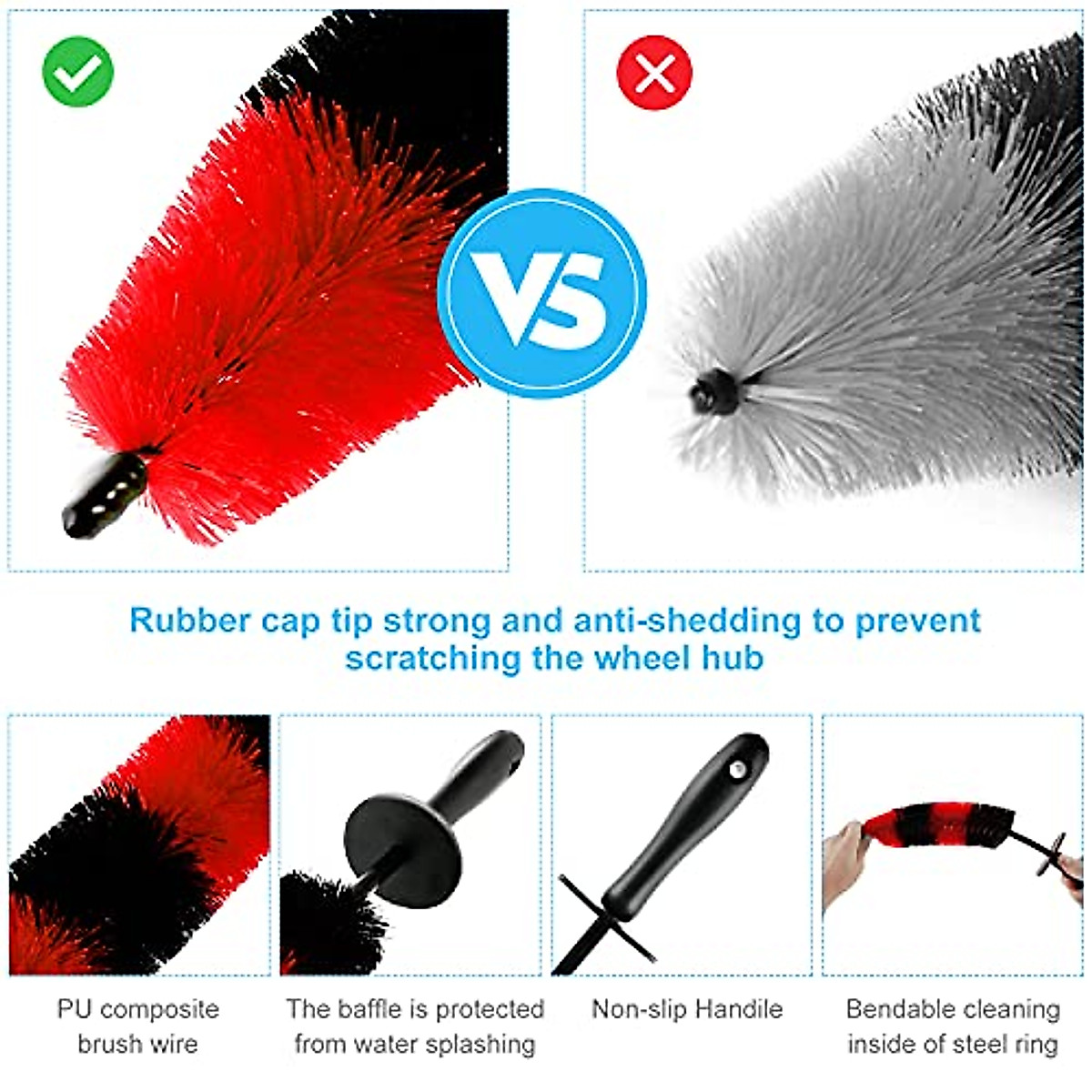 18Pcs Auto Car Detailing Brush Set, Car Cleaning Tools Kit with Long Rim Brush, Detail Brushes, Vent Brush, Polishing Pads, Wash Mitt, Towels for Clean Wheels, Dashboard, Engine, Carpet, Air Vents