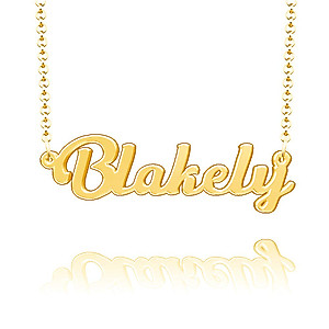 CLY Jewelry Customized Blakely Name Necklace Custom Gold Plate Pendant Personalized Gift for Her
