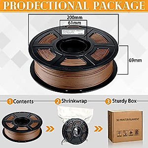 2 Pieces PLA 3D Printer Filament Wood Filament 1.75mm Sandalwood PLA Filament 3D Printing Filament Dark Wood Filament Bundle with 30% Real Wood Fiber, 2kg/ 4.4lbs