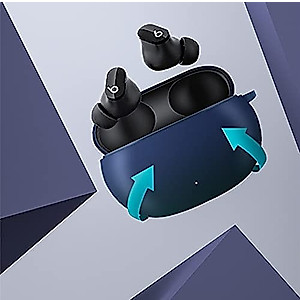 Maidea Silicone Case Compatible with Beats Studio Buds – True Wireless Noise Cancelling Earbuds , Supports Wireless Charging, Protective Silicone with Keychain for Beats Studio Buds (Dark Blue)