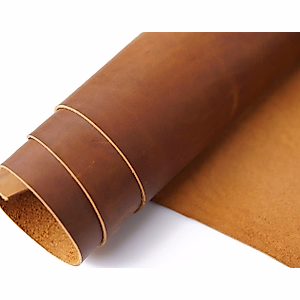 Bourbon Brown Tooling Leather Sheets 2.0mm Thick Finished Full Grain Cow Hide Leather Crafts Tooling Sewing Hobby Workshop Crafting Leather Square