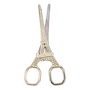 SUNNYCLUE 5.5Inch Sewing Scissors Vintage Stainless Steel European Tower Scissors for Fabric & Paper Cutting Craft Threading Household Daily Use Cross-Stitch, Light Gold