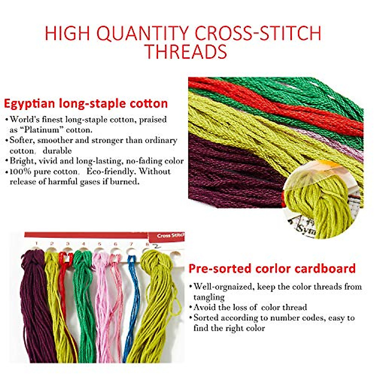 Joy Sunday Cross Stitch Stamped Kits Pre-Printed Cross-Stitching Starter Patterns for Beginner Kids or Adults, Embroidery Needlepoint Kits The Cross Lily