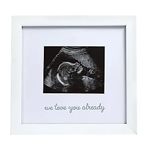 Little Pear We Love You Already Sonogram Frame, Gender-Neutral Pregnancy Announcement Picture Frame, Mother’s Day Keepsake Photo Frame, Nursery Décor, White