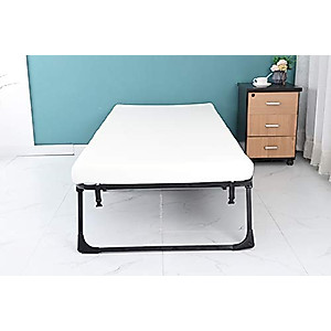 Folding Bed and Thick Memory Foam Mattress with Wheels Guest Beds 500 lbs Max Weight Capacity Bed (74.8x31.4x10.6 inch, 3 Fold Bed)