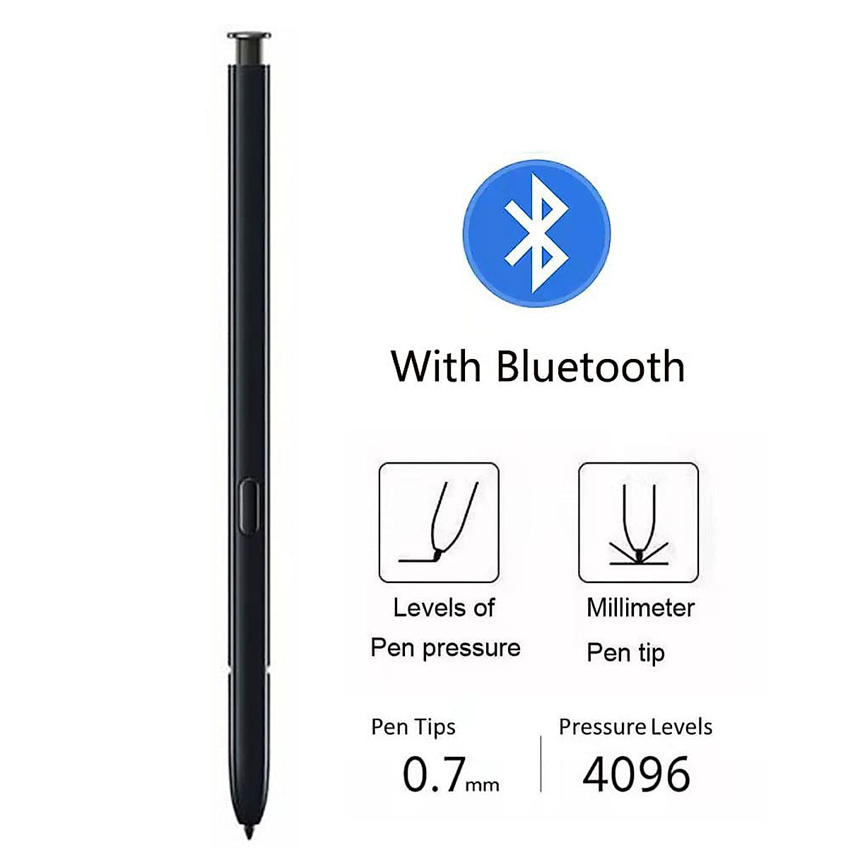 Note 20 Ultra S Pen Replacement (WithBluetooth) for Samsung Galaxy Note 20 Note 20 Ultra 5G All Versions Stylus Touch S Pen +Tips/Nibs (Black)