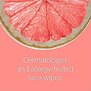 Neutrogena Oil Free Facial Cleansing Makeup Wipes, Disposable Acne Face Towelettes to Remove Dirt, Oil and Makeup for Acne Prone Skin, Pink Grapefruit, 25 Count