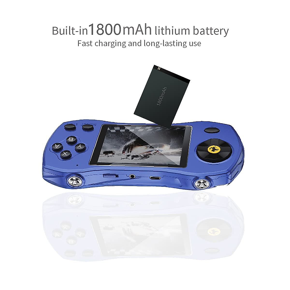 F2 Game Handheld Game Console for Children, Built-in 5000 Retro Classic Games，3.0" LCD Screen Portable TV Output Video Game Player， Best Birthday Gift for Kids and Adult (Kola Blue)